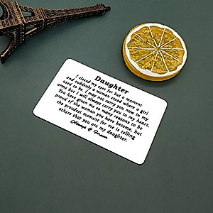 Jielahua Engraved Wallet Card for Daughter's Graduation, Birthday, Christmas - Gift from Mom, Dad, Proud of Daughter