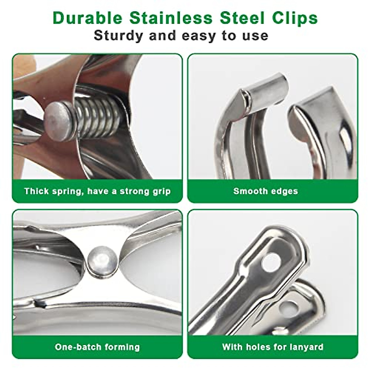 40 PCS Garden Clips, Boyistar Grip Strong Heavy Duty Greenhouse Clamps Clips Made of Stainless Steel for Plant Cover or Shade Cloth on Garden Hoops or Greenhouse Frame