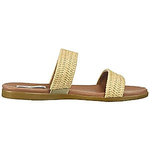 Steve Madden Women's Dual Flat Sandal, Natural Raffia, 9