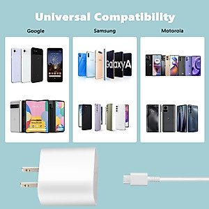 Kowokol Pixel Charger,Pixel 8 Pro Charger,2 Pack 20W PD for Google Pixel 8/7/7 Pro/6a/6/6 Pro,Samsung Galaxy A14/A52/A32/S21, Fast Charger with 3.3ft Cable(PD-20W)