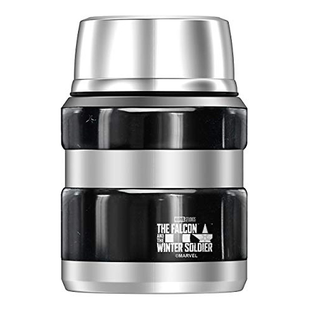 THERMOS Marvel - The Falcon And The Winter Soldier, Captain America Shield, Wield The Shield STAINLESS KING Stainless Steel Food Jar with Folding Spoon, Vacuum insulated & Double Wall, 16oz