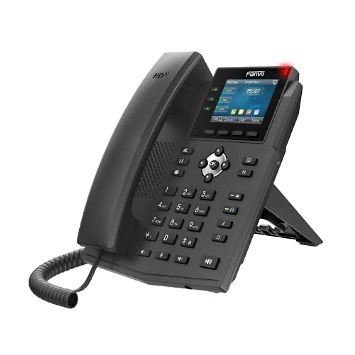 Fanvil X3U Enterprise VoIP Phone, 2.8-Inch Color Display, 6 SIP Lines, Dual-Port Gigabit Ethernet, Power Adapter Not Included
