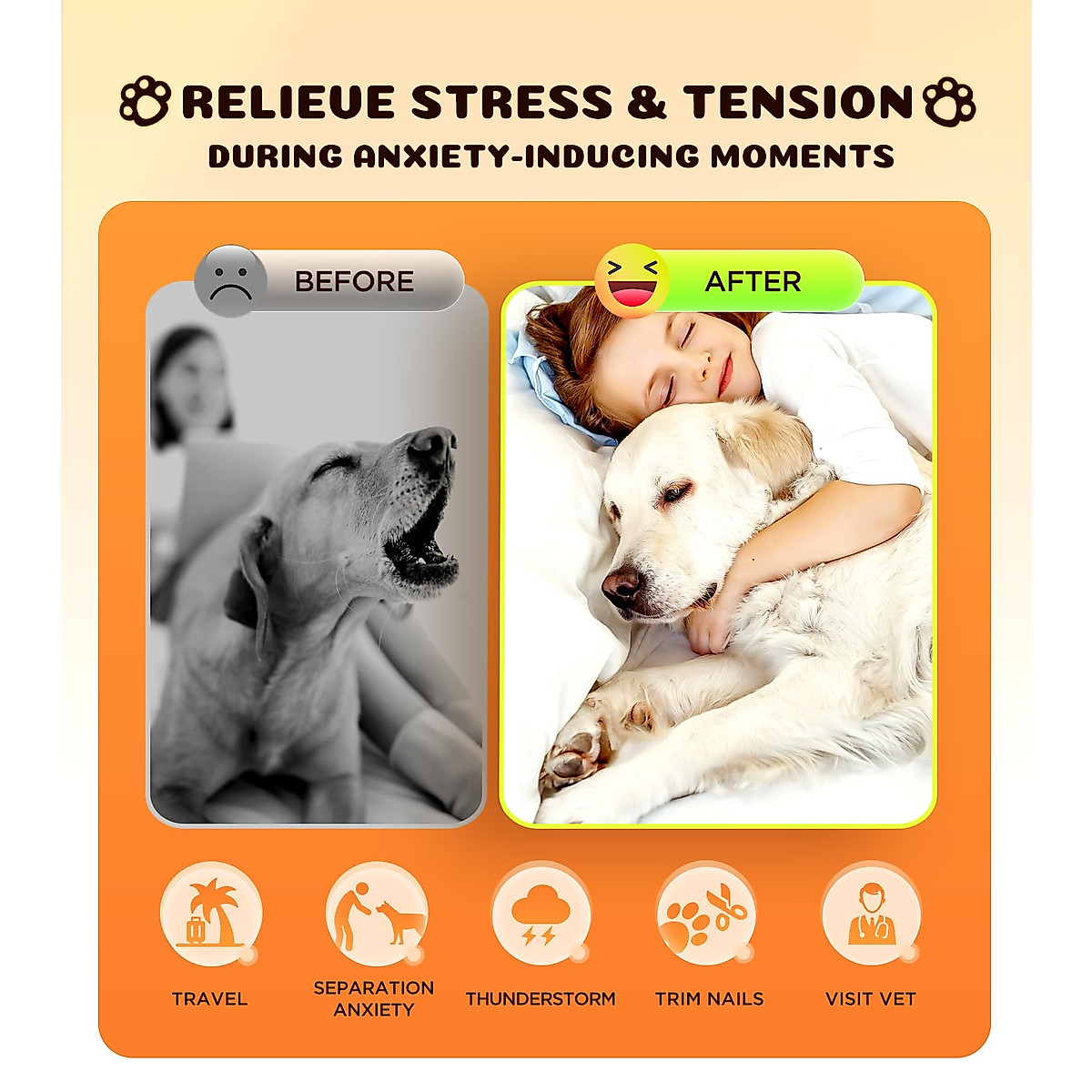 Yumlas 180 Counts Calming Chews for Dogs Anxiety Relief, Dog Calming Chews with Potent Effect in 30 Mins & Last for 12 Hrs, Hypoallergenic Dog Calming Treats for All Breeds, Sizes, Ages (Duck Flavor)