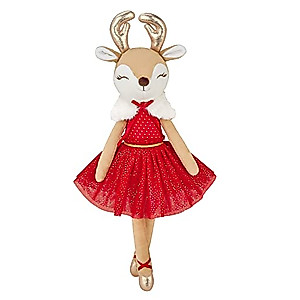 Bearington Noella Plush Reindeer Ballerina Doll, 16.5 Inch