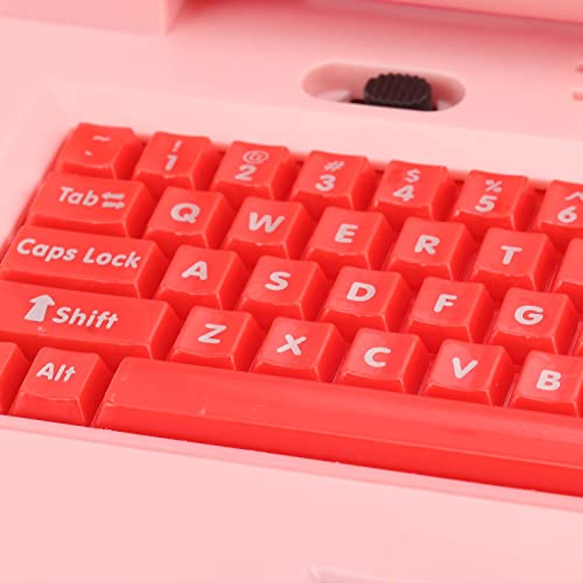 3 AA Batteries Plastic Kids Learning Laptop Cognitive Development Simulation Kids Laptop Toys (Purple Retractable Mouse)