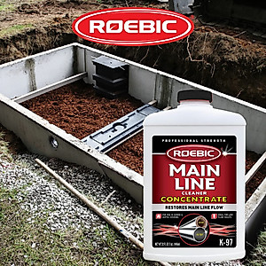 Roebic K-97 Main Line Cleaner, Exclusive Biodegradable Bacteria Digests Paper, Fats, and Grease in Sewer and Septic Systems, 32 Ounces