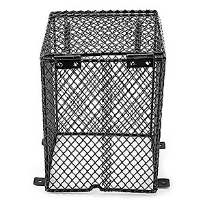 Fdit Pet Reptile Anti-Scald Lamp Mesh Cover Round Square Day Night Ceramic Light Bulb Heating Lampshade(Cubiod Shape)