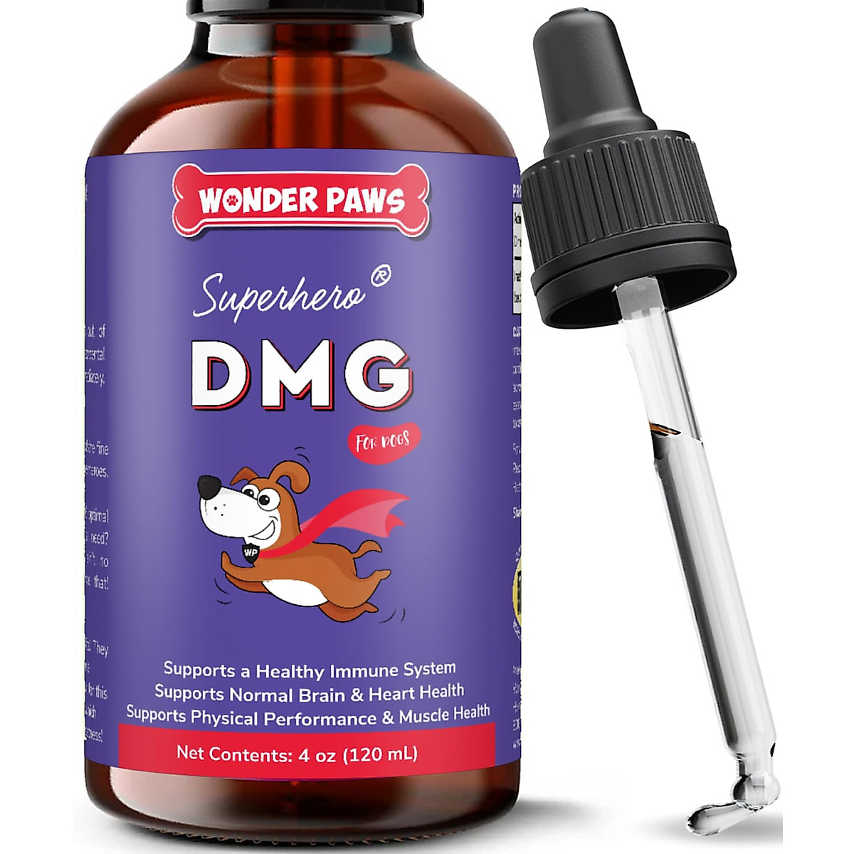 Premium DMG for Dogs – DMG Liquid to Support Immune Health, Skin, Stamina, Muscles, Stress & Performance - Dimethylglycine (DMG) for All Ages, Sizes & Breeds – 4oz