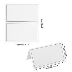 Place Cards,150 Pieces Small Table Cards with Gold Foil Border, Escort Cards, Name Cards, Wedding Place Cards for Wedding, Table, Dinner Parties, Seating Cards, 2" x 3.5" (White Silver)