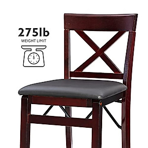 Linon Triena X Back Folding Counter Stool, Brown