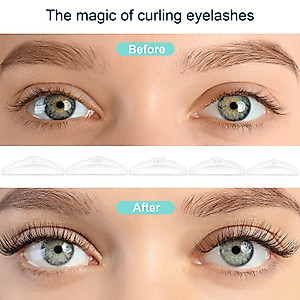 Maitys 20 Pieces Lash Lift Pads Rods Silicone Eyelash Perming Curler and 30 Pieces Y Shape Eyelash Brush, Silicone Perming Curler Makeup Tools, Reusable Lash Lifting Pads(Clear)