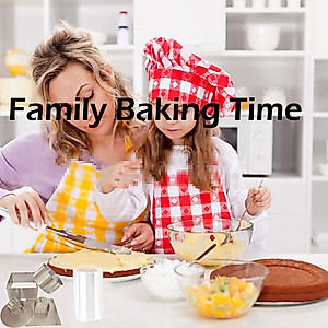 9Pack 3.15‘’ Food Rings Molds with 3 Inch Cake Collars Stainless Steel Cake Rings Round & Square Cooking Rings Mould with Pressers, Transparent Acetate Sheet Cake Rolls for Baking Pastry, Mousse Cakes