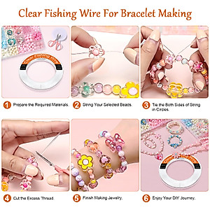 Clear Fishing Line Wire 755 ft, Invisible Fishing Wire Nylon String for Hanging Balloons Crafts Picture Decorations, Clear String for Bracelets Necklaces, Jewelry Making Beading Threads Cords, WUINDID