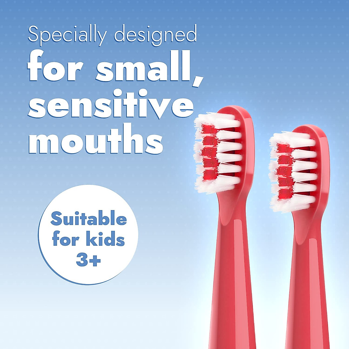 Papablic Kids Electric Toothbrush Replacement Heads Red (4 Pack)
