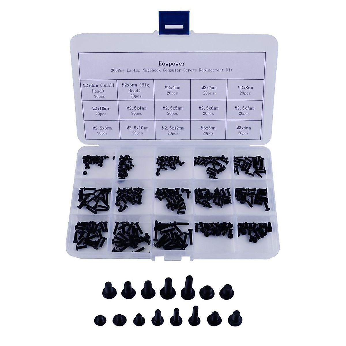 Eowpower 300 Pieces Laptop Notebook Computer Screws Replacement Kit for HP IBM Dell Sony Acer Asus Lenovo Toshiba Gateway Samsung