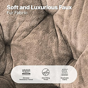 SFIHOME Foldable Oversized Moon Chair, Large Soft Lazy Cozy Comfortable Faux Fur Round Saucer Moon Chair for Teens and Adults, Light Brown