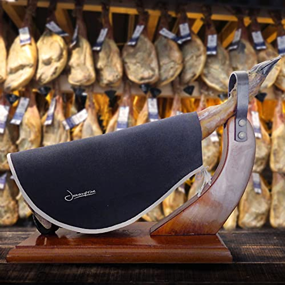 Ham Cover Black for Spanish Serrano & Iberico Hams and Italian Prosciutto (Black & Grey) (Cover only - Ham & Stand are not Included)