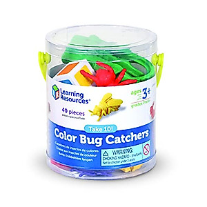 Learning Resources Take 10! Color Bug Catchers, Fine Motor Skills, for 2-4 Players, Ages 3+