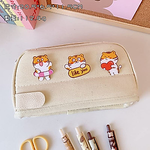 MOMEITU Kawaii pencil case Japanese large-capacity girl ins cute stationery pencil case(White)