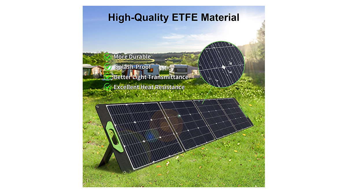 EENOUR 200W Portable Solar Panels 19.5V/39V Switchable, MC4 Output ...