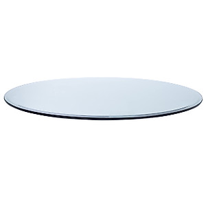 Spancraft 26" Round 1/4" Thick Tempered Clear Glass Table Top with Flat Polished Edge