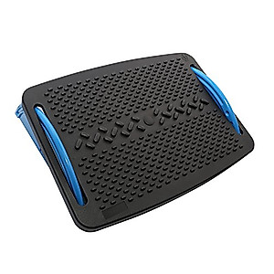 IO Crest Ergonomic Floating Tilt Foot Rest Textured Surface Reduce Muscle Strain, Black Blue