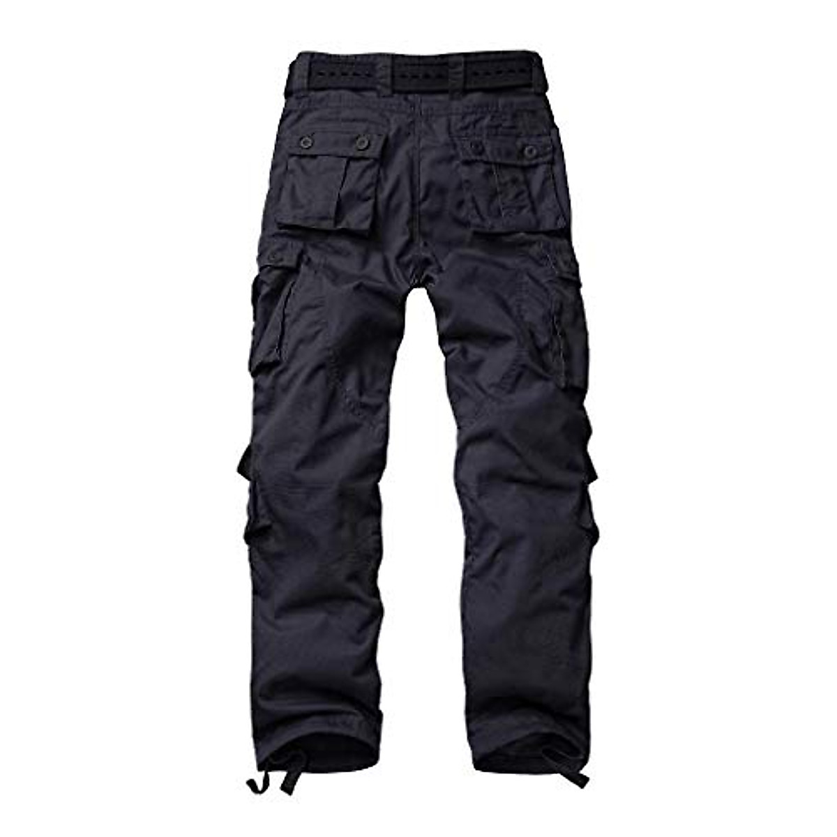 AKARMY Men's Ripstop Wild Cargo Pants, Relaxed Fit Hiking Pants, Army Camo Combat Casual Work Pants with 8 Pockets(No Belt) 3355 Black 38