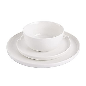 Gibson Home Oslo 12-Piece Porcelain Dinnerware Set, White,Service for 4