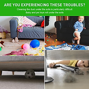 Weekinend Under Couch Blocker,Under Bed Blocker for Pets,Adjustable Clear Toy Blocker for Furniture with Strong Adhesive,Stop Things Going to Under Furniture(5pack 1.6'' H 16" L)