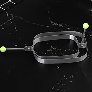 Cabilock 4pcs Egg Rings Pancake Rings Rectangular Stainless Steel Fried Egg Rings Muffin Omelette Rings Griddle Pancake Molds Shapers with Handle for Breakfast Sandwich