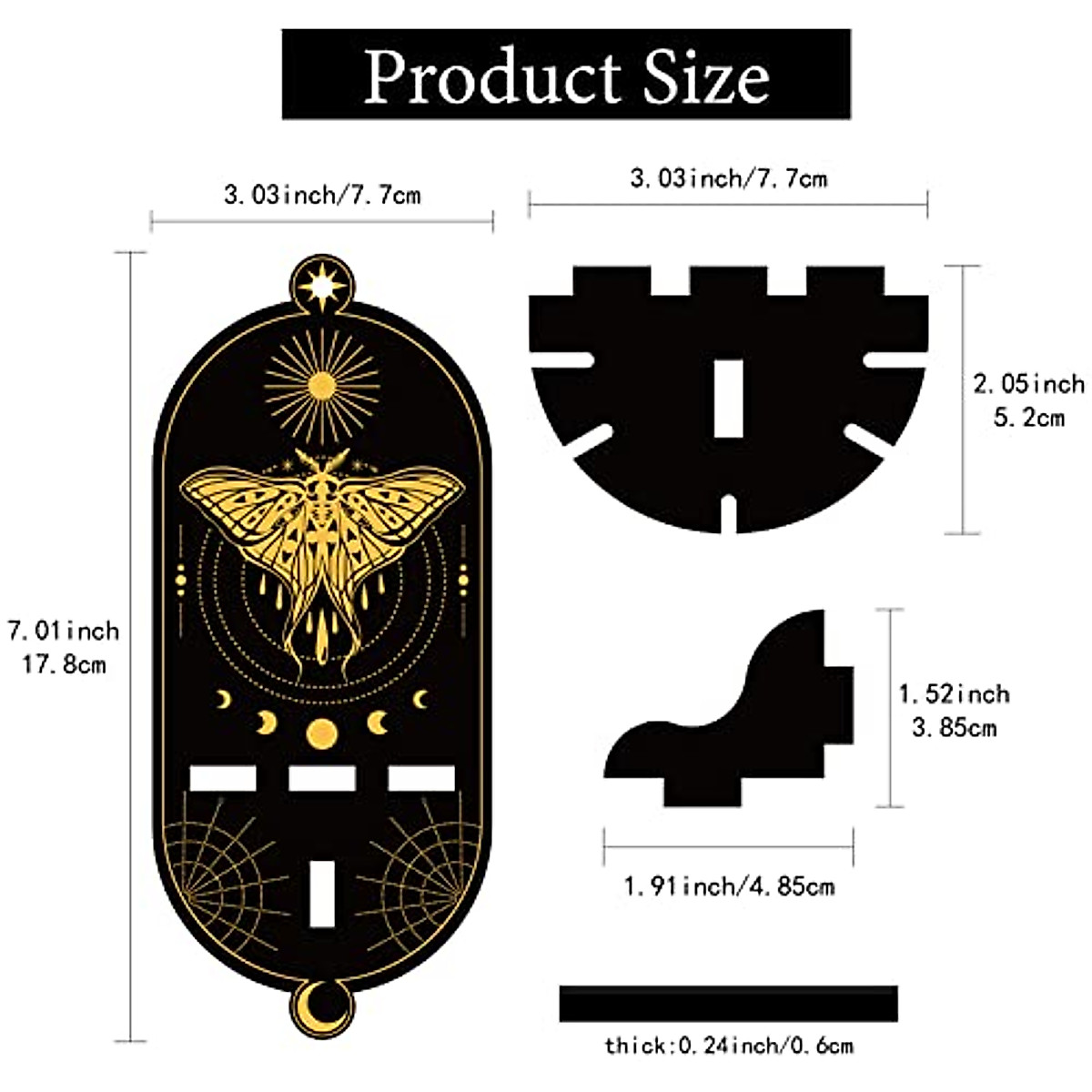 CREATCABIN 2Pcs Small Crystal Shelf Display Butterfly Wooden Crystal Holder Magical Witch Stuff Boho Rustic Altar Shelf for Hanging Crystals Stone Necklace Witchy Room Wall Decor 3.03 x 7.01inch