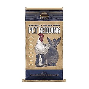 Eaton Pet and Pasture, Naturally Grown Hemp Pet Bedding for Chickens, Nesting Boxes, Rabbits, Hamsters, Small Pets, Highly Absorbent, Hypoallergenic, Eco-Friendly, Farmer Owned 28L