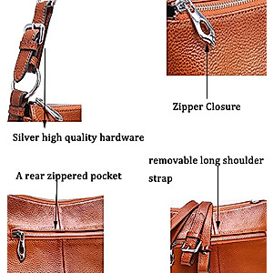 HESHE Genuine Leather Purses for Women Handbags Crossbody Bags Top Handle Tote Shoulder Bag Satchel Purses (Sorrel-NEW)