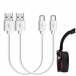 Geekria USB Headphones Short Charger Cable Compatible with Sony MDR-XB950B1 XB650BT WH-CH700N 1000XM2 MDR-1000X Charger, USB to Micro-USB Replacement Power Charging Cord (1ft / 30cm 2Pack)