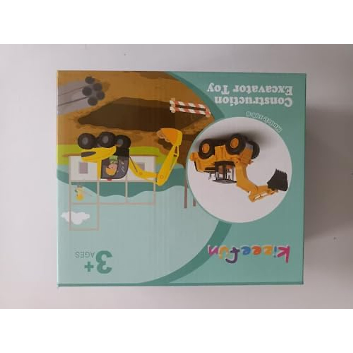 Kizeefun Excavator Truck Kids Toys: Construction 2-5 Toddler Toys Digger Truck with Electric Universal Wheel Children Car Toys with Light and Music Birthday Christmas for 2 3 4 5 Years Old Boy