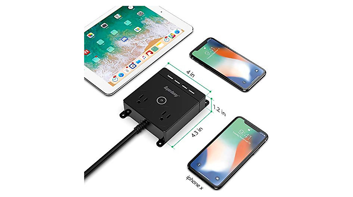 SUPERDANNY Power Strip with USB Ports - Charge Efficiently