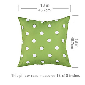 Eternal Beauty Set of 2 Outdoor Pillow Covers Waterproof Throw Pillow Covers for Christmas Outdoor Patio Furniture, Green Polka Dot, 18X18 inches