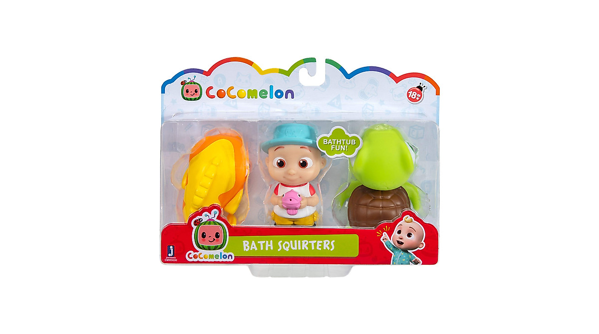 CoComelon Bath Fun Friends Set for Kids - JJ, Fish & Turtle