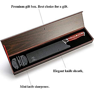 FANTECK Chef Knife 8 Inch Professional Damascus Chef Knife High Carbon 67 Layers VG-10 Damascus Knife Stainless Steel Ultra Sharp Blade Kitchen Meat Cutting Knife [Gift Box]-Ergonomic Rose Wood Handle