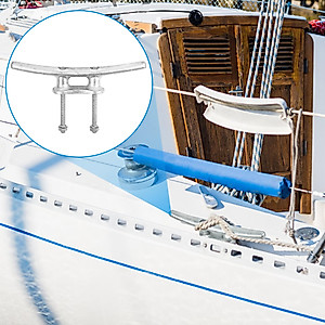 VEITHI Dock Cleats 6 inch with Fastener,Hot Dipped Galvanized Cast Iron Boat Cleat Dock Boat Cleats, Rope Cleat Boat Dock Cleats Ideal for Dock, Decks, Piers for Tying up Boats,Marine Decor (4 Pack)