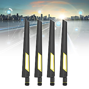 PUSOKEI 4Pcs SMA Netowrk Card Antenna, 2.4G/5G Dual?Band 10dB SMA Network Card Antenna Router Antenna for RT?AX88U AX6000
