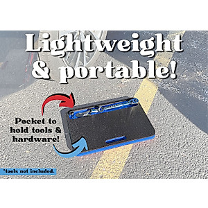 Polar Whale Portable Knee Cushion Blue and Black with Tool Pocket for Home Garden Work Automotive Workshop and More Durable Thick Comfortable High Density Waterproof Foam 15 x 10 Inches Kneeling Pad