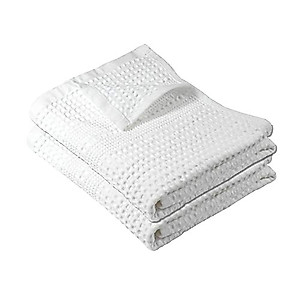 GILDEN TREE Waffle Weave Hand Towels for Bathroom Quick Drying Lint Free Thin, 2 Pack, Classic Style (White)