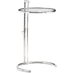 First of a Kind Side End Table with Glass for Living Room Study Lounge Office - Eileen Side Table, Height Adjustable Glass Side Table