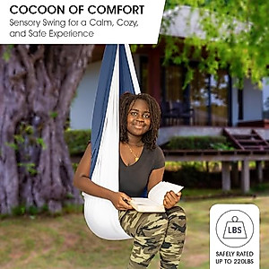 OTLS – Sensory Swing for Kids, Double Layer Outdoor & Indoor Swing for Kids & Adults with 360° Swivel Hanger, Machine Washable for Kids with Sensory Processing Disorder, ASD, ADHD, Holds Up to 220lb