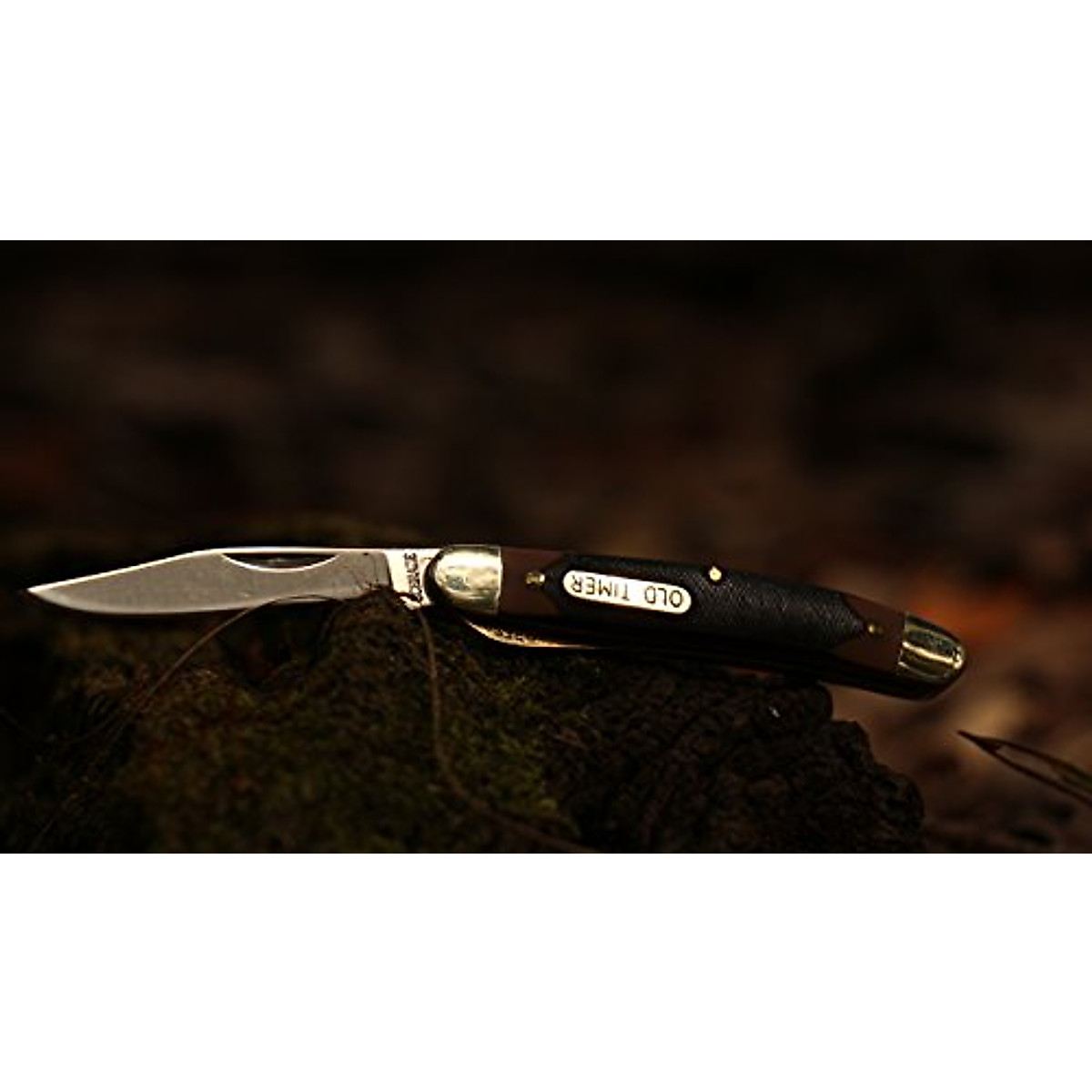 Old Timer 18OT Mighty Mite 4.7in Stainless Steel Traditional Folding Pocket Knife with 2in Clip Point Blade, Nickel Silver Bolsters, and Sawcut Handle for Whittling, Hunting, Camping, EDC, and Outdoor