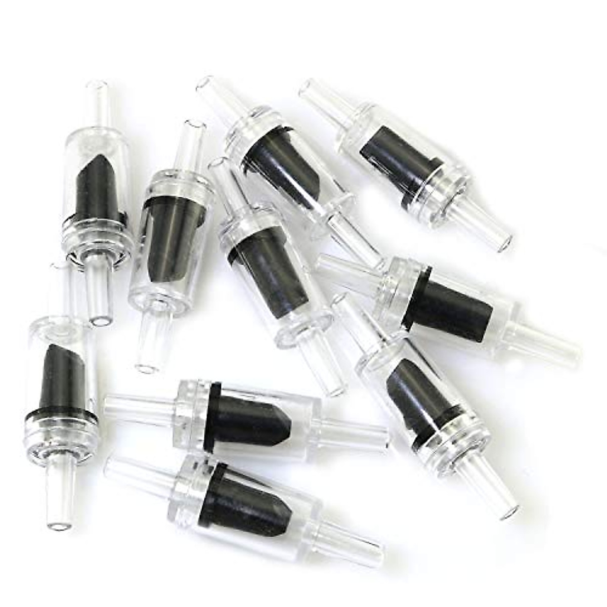 RuiLing 10pcs Air Pump Check Valves Pipe Fitting for Aquarium Fish Tank CO2 Water Air Line Pump One Way Non-Return Actuator Check Valve Black