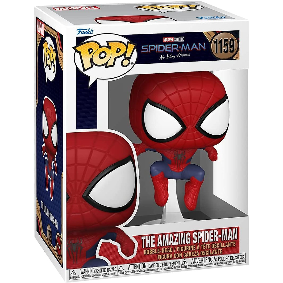 POP Marvel: Spider-Man: No Way Home - The Amazing Spider-Man Funko Vinyl Figure (Bundled with Compatible Box Protector Case), Multicolor, 3.75 inches