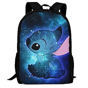 Stitch Cartoon Anime Backpack For Large Capacity Portable Anime Laptop Bag Cute Lightweight Outdoor Travel Laptop Backpack