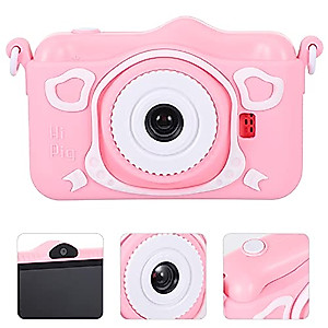 Milisten Children Pink Cute Cartoon Digital Camera Toy High Definition Camera Kids Gift